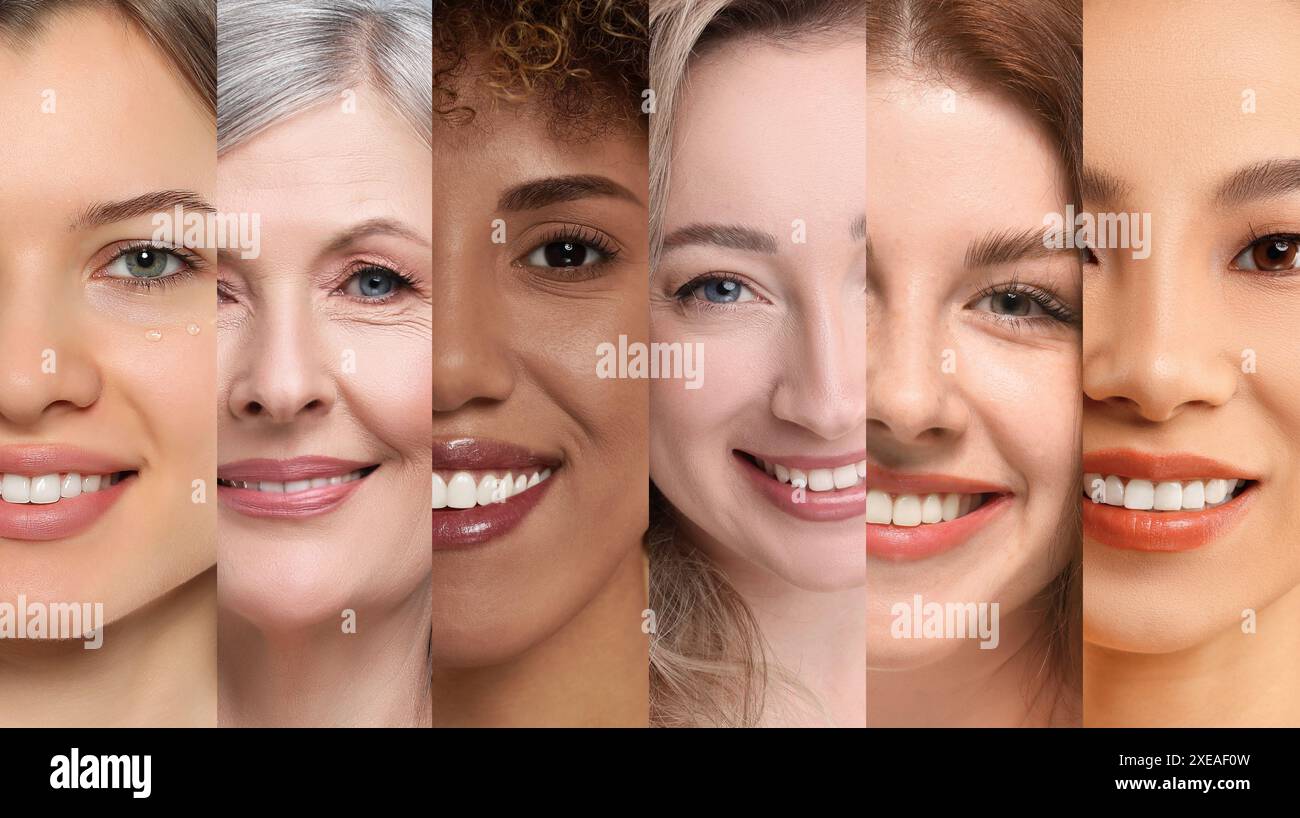 Many beautiful women of different races and ages, banner design ...