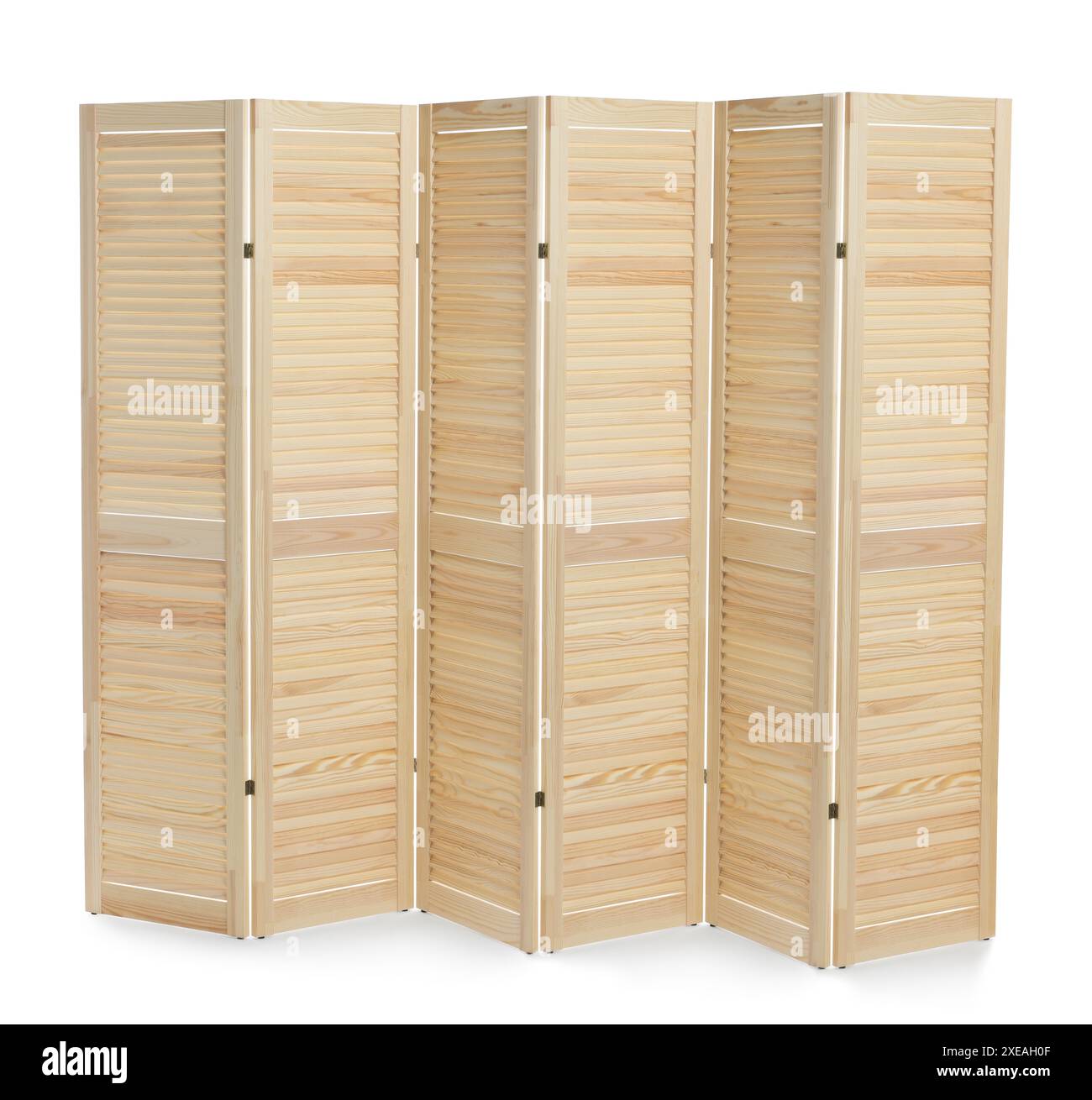 Wooden folding screen isolated on white. Stylish furniture Stock Photo ...