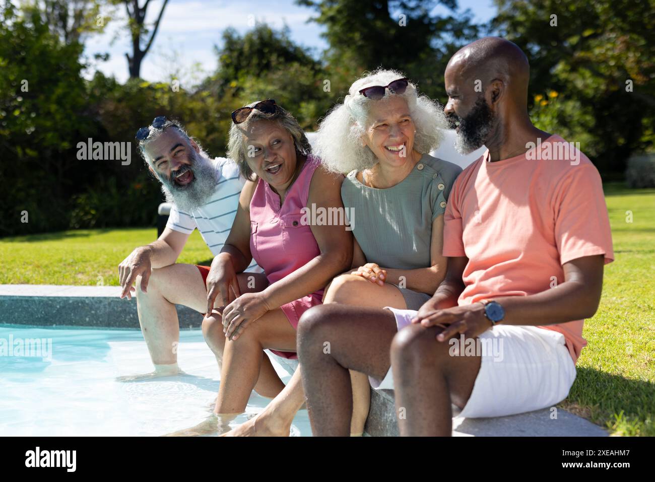 Group senior citizens together community hi-res stock photography and ...