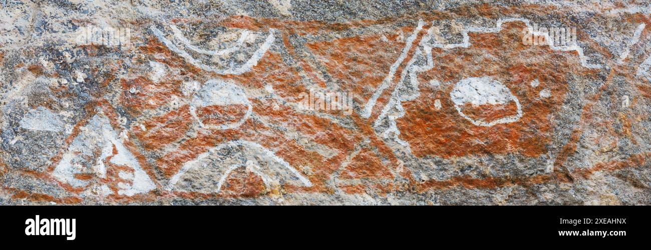 Historic Inca murals in Peru Stock Photo - Alamy