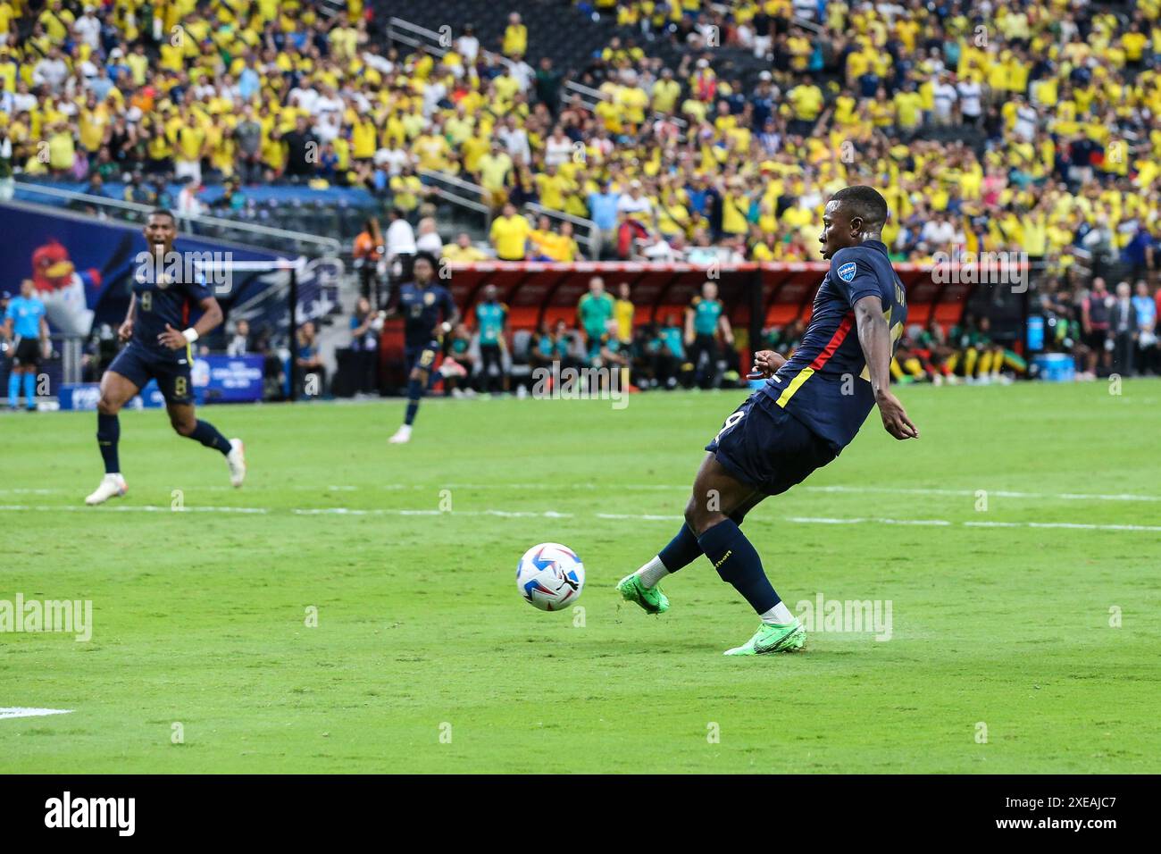 Las Vegas, NV, USA. 26th June, 2024. Ecuador midfielder Alan Minda (14 ...