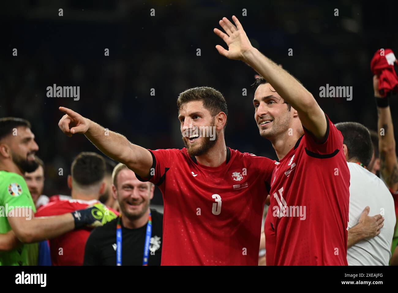 Lasha Dvali (Georgia)Giorgi Gvelesiani (Georgia) during the UEFA Euro Germany 2024 match between ...