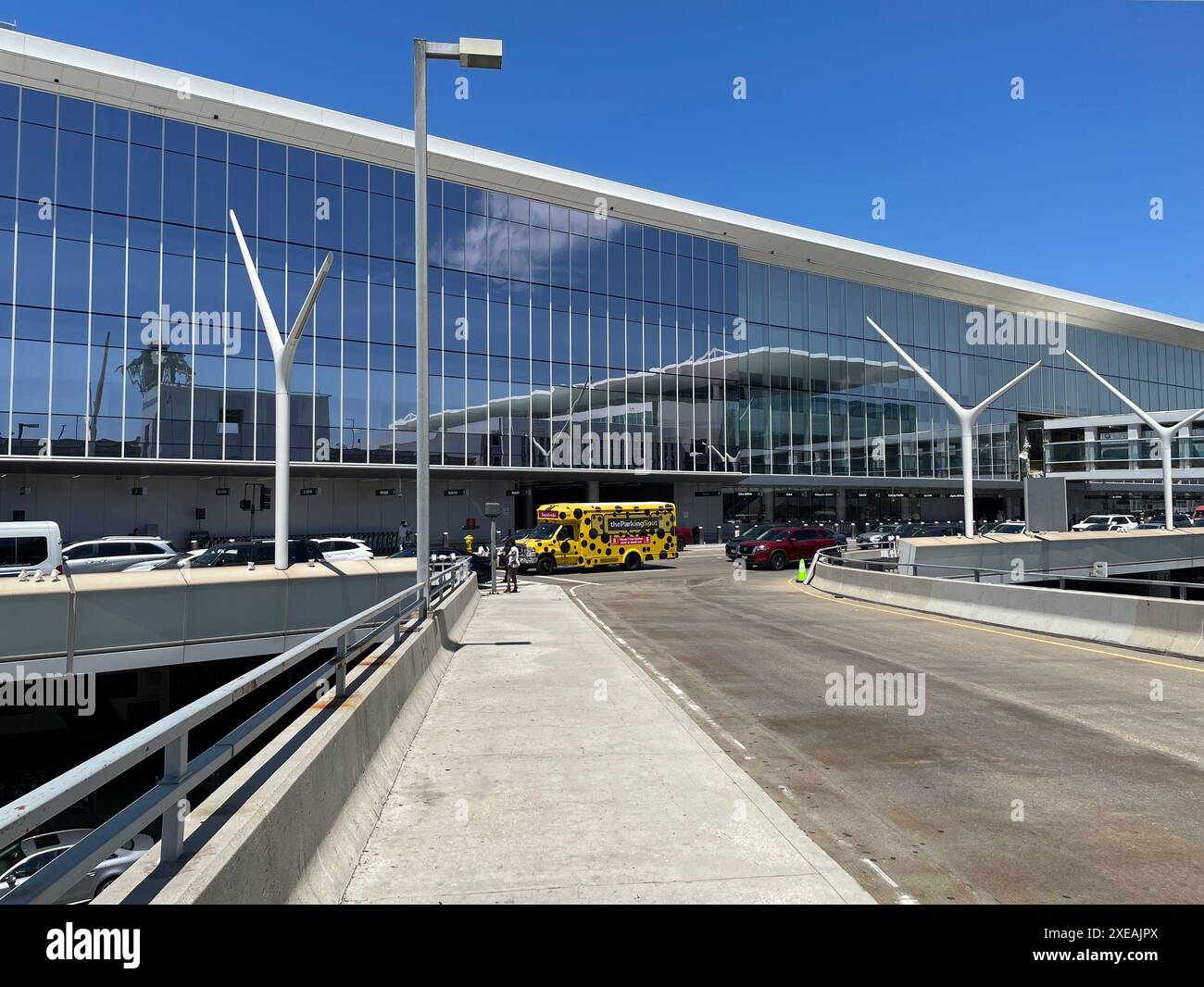 One building reflected in another at LAX, Los Angeles International ...