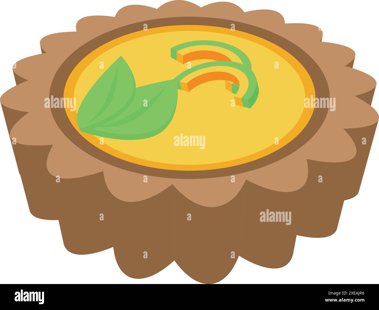 Pumpkin pie with whipped cream and mint leaves, a traditional dessert ...