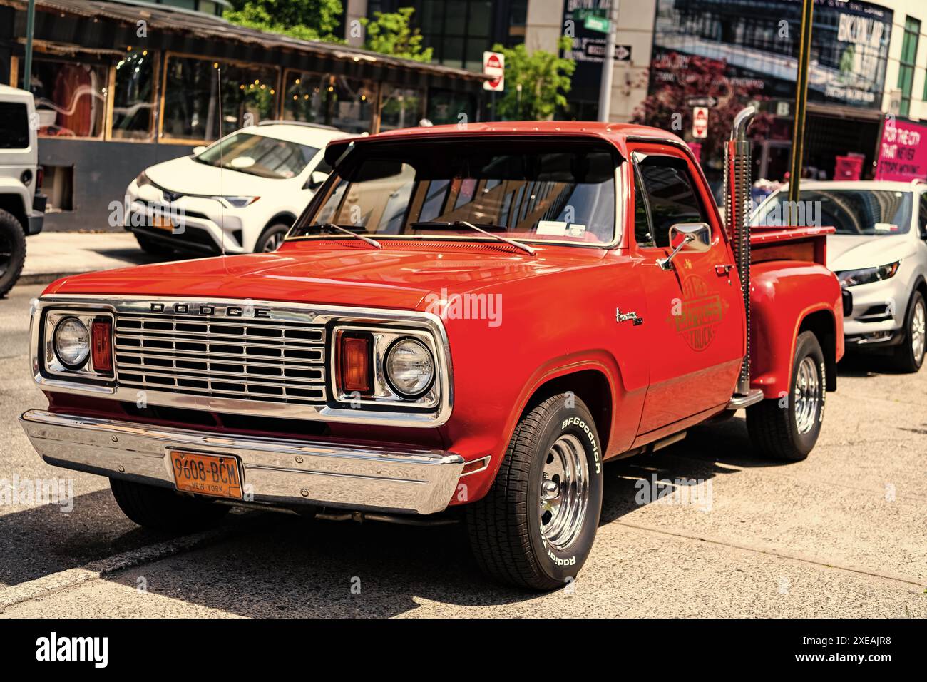 New York City, USA - May 12, 2023: Dodge Warlock classic pickup red ...
