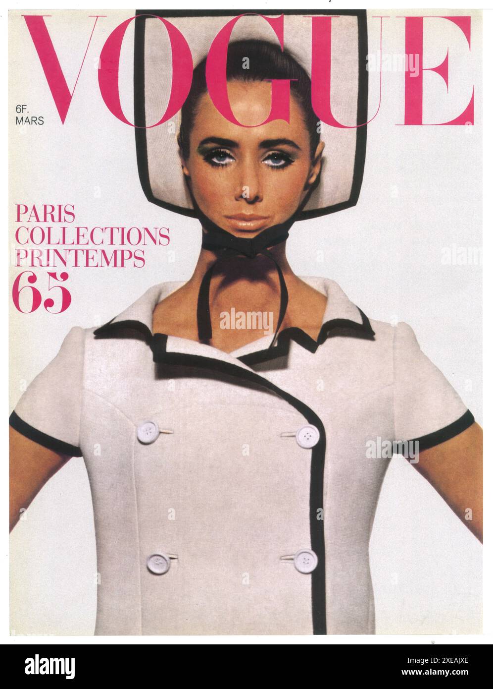 1965 March Vogue Paris cover with Maggie Eckardt in André Courrèges ...