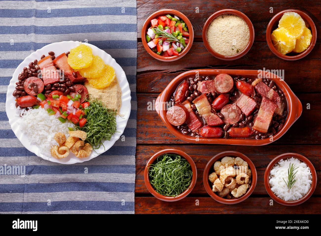 Brazilian feijoada, traditional food from Brazil cuisine, on ceramic ...