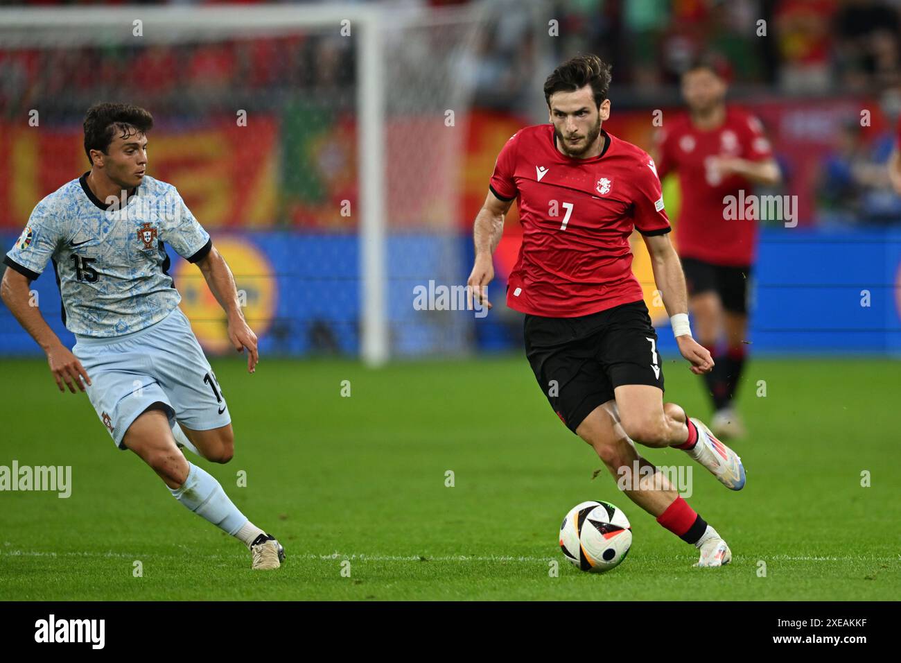 Khvicha Kvaratskhelia (Georgia)Joao Neves (Portugal) during the UEFA ...