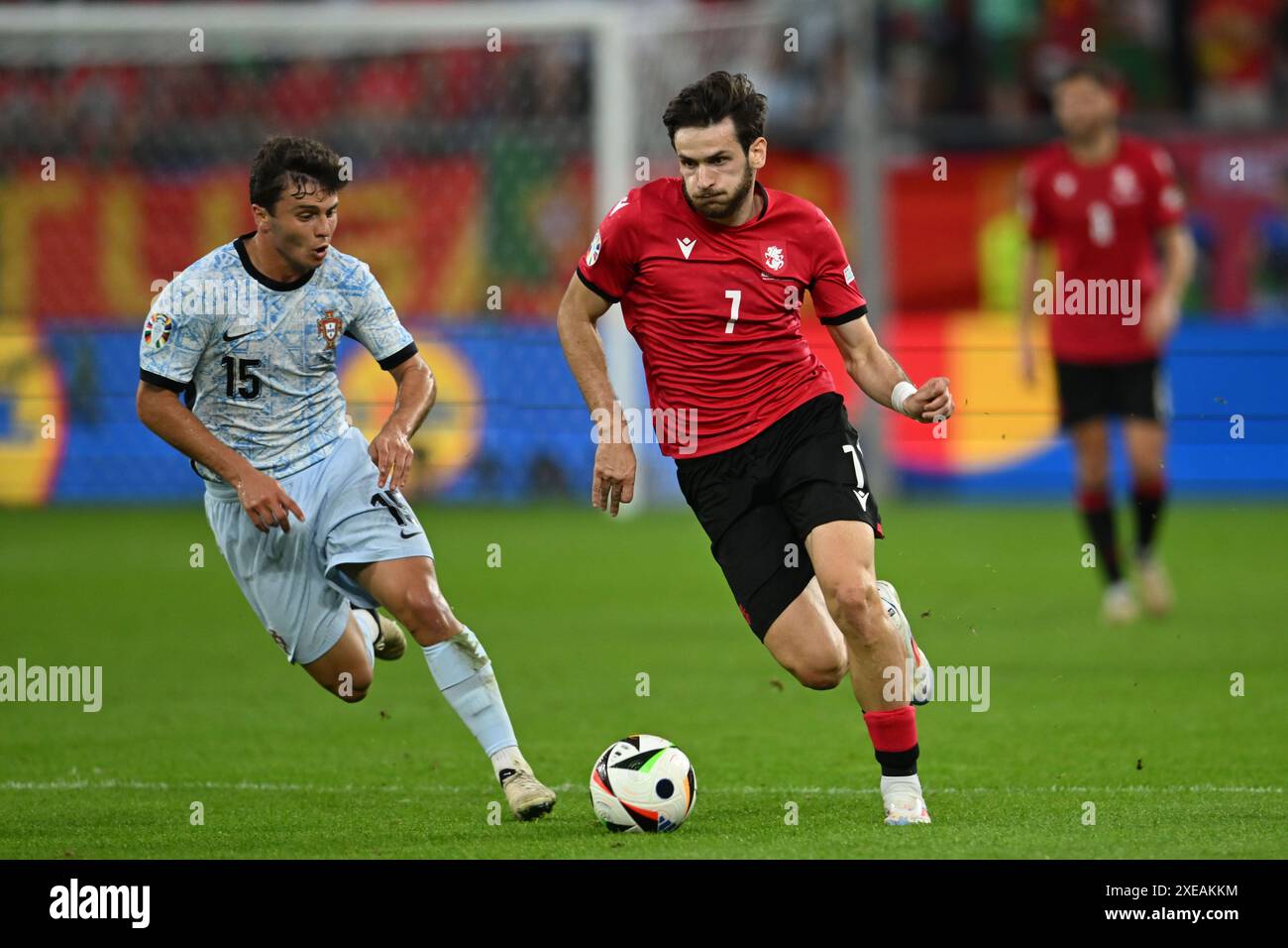 Khvicha Kvaratskhelia (Georgia)Joao Neves (Portugal) during the UEFA ...