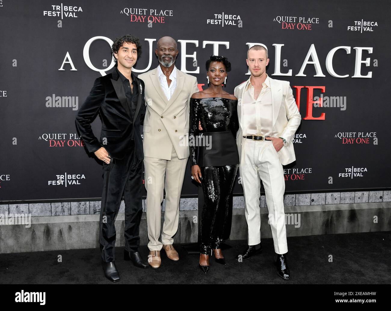 Alex Wolff, from left, Djimon Hounsou, Lupita Nyong'o and Joseph Quinn ...