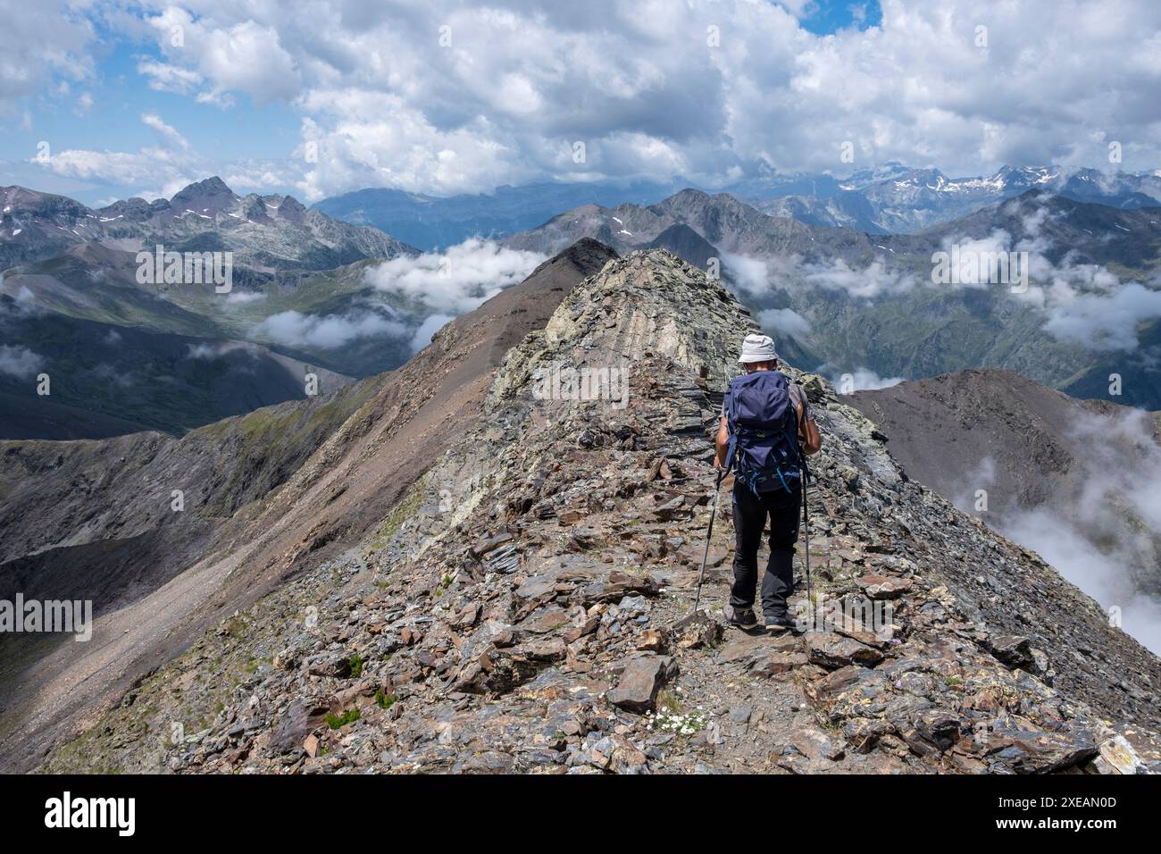 Ascent to Batoua peak by ridge Stock Photo - Alamy