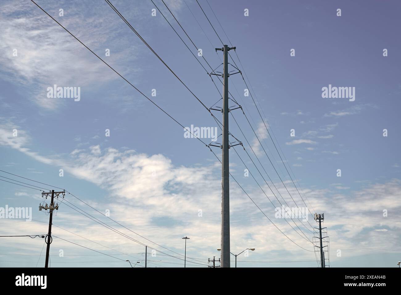 pylon producing energy. voltage transmission on electric tower. high ...