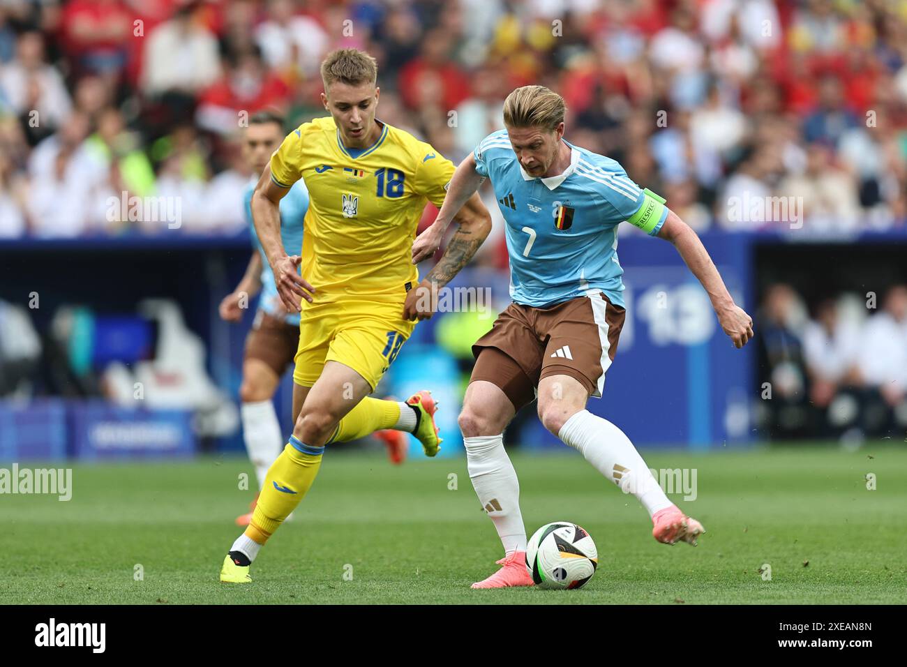 Kevin De Bruyne (Belgium)Volodymyr Brazhko (Ukraine) during the UEFA ...