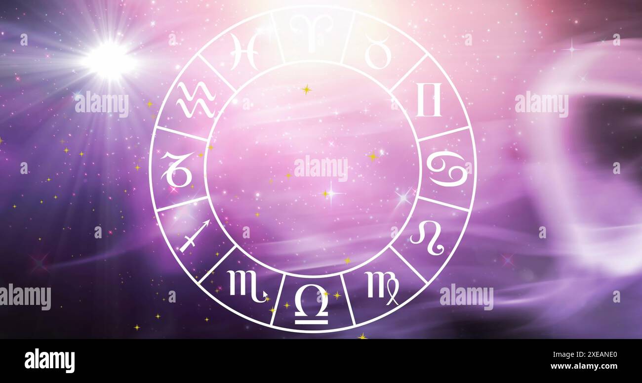 Zodiac wheel twelve signs hi-res stock photography and images - Alamy