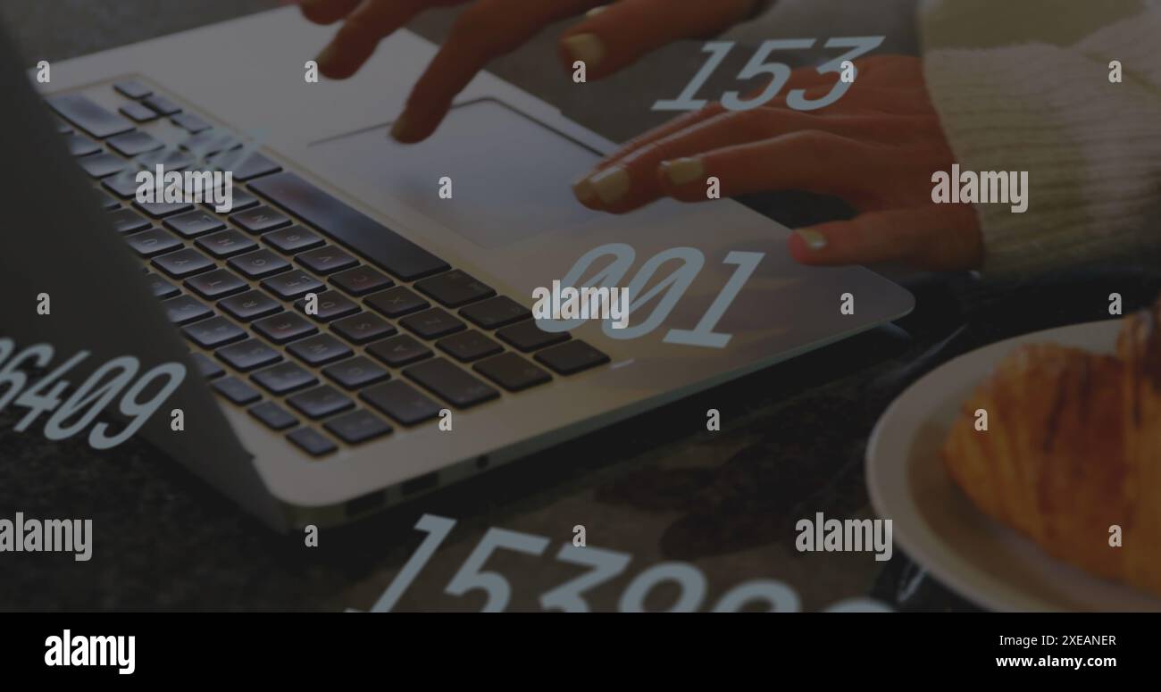 Woman handing over laptop hi-res stock photography and images - Alamy