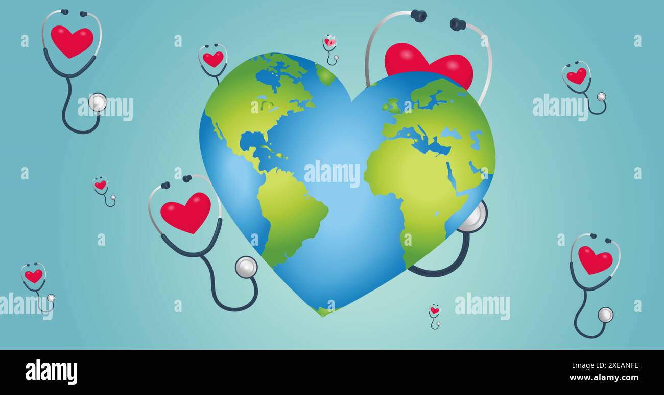 Globe digital icons against stethoscope hi-res stock photography and ...