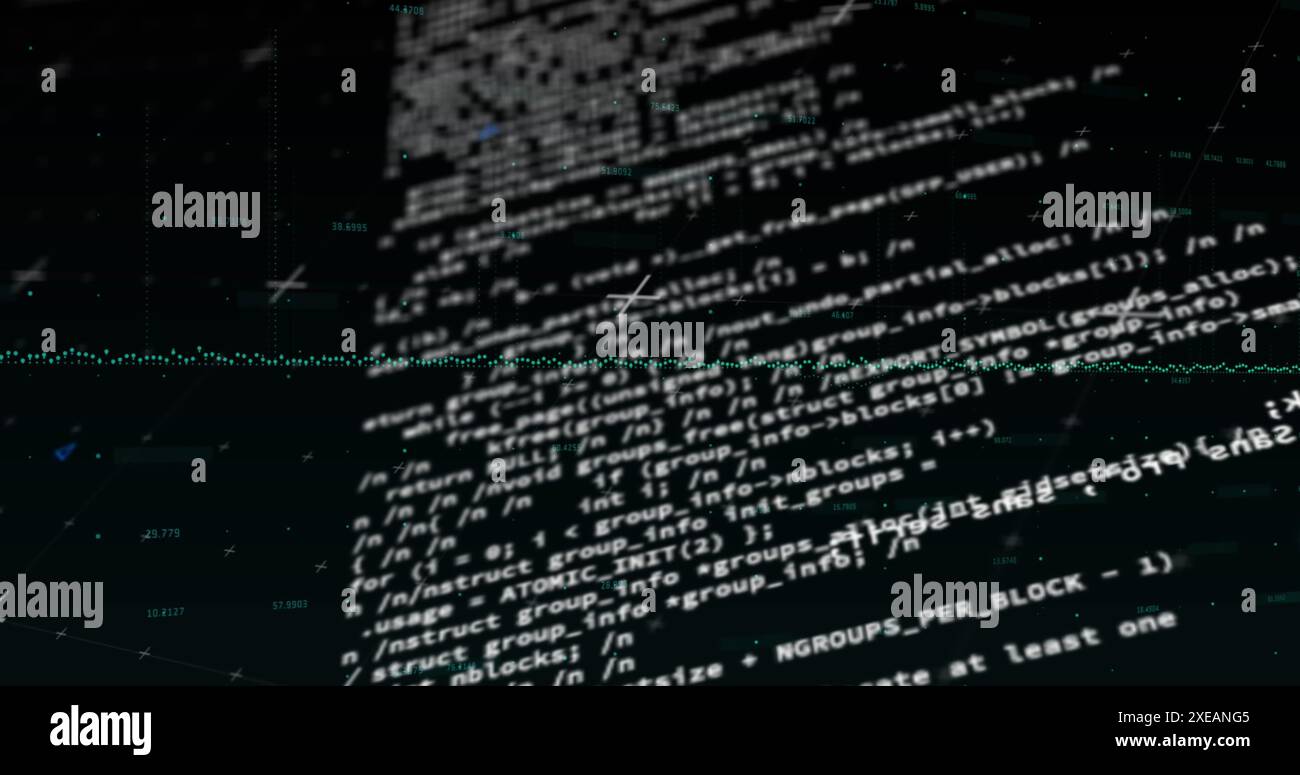 Image of neon round scanner spinning over data processing and spinning globe on black background ...