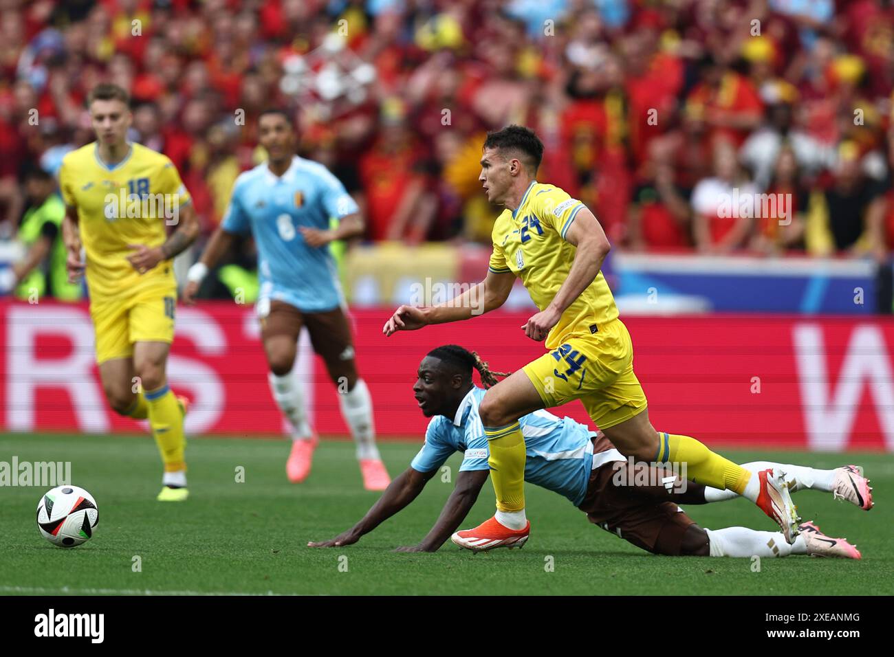 Oleksandr Tymchyk (Ukraine)Jeremy Doku (Belgium) during the UEFA Euro ... Oleksandr Tymchyk (Ukraine)Jeremy Doku (Belgium) during the UEFA Euro ...