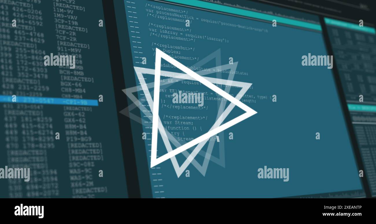 Animation data processing over triangle hi-res stock photography and images - Alamy