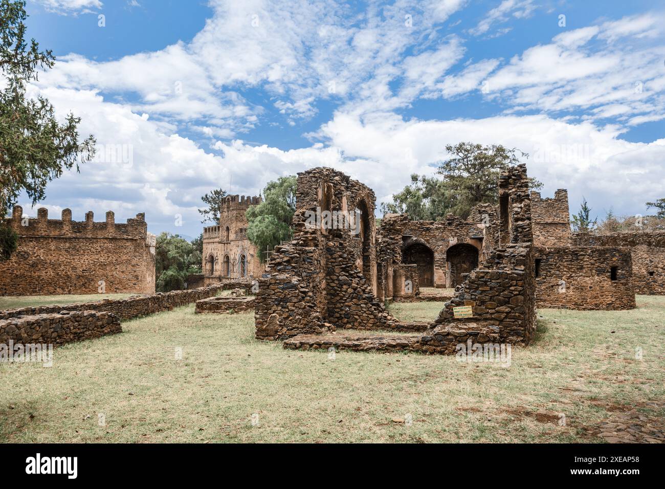 Royal Fasil Ghebbi palace, castle in Gondar, Ethiopia, cultural ...