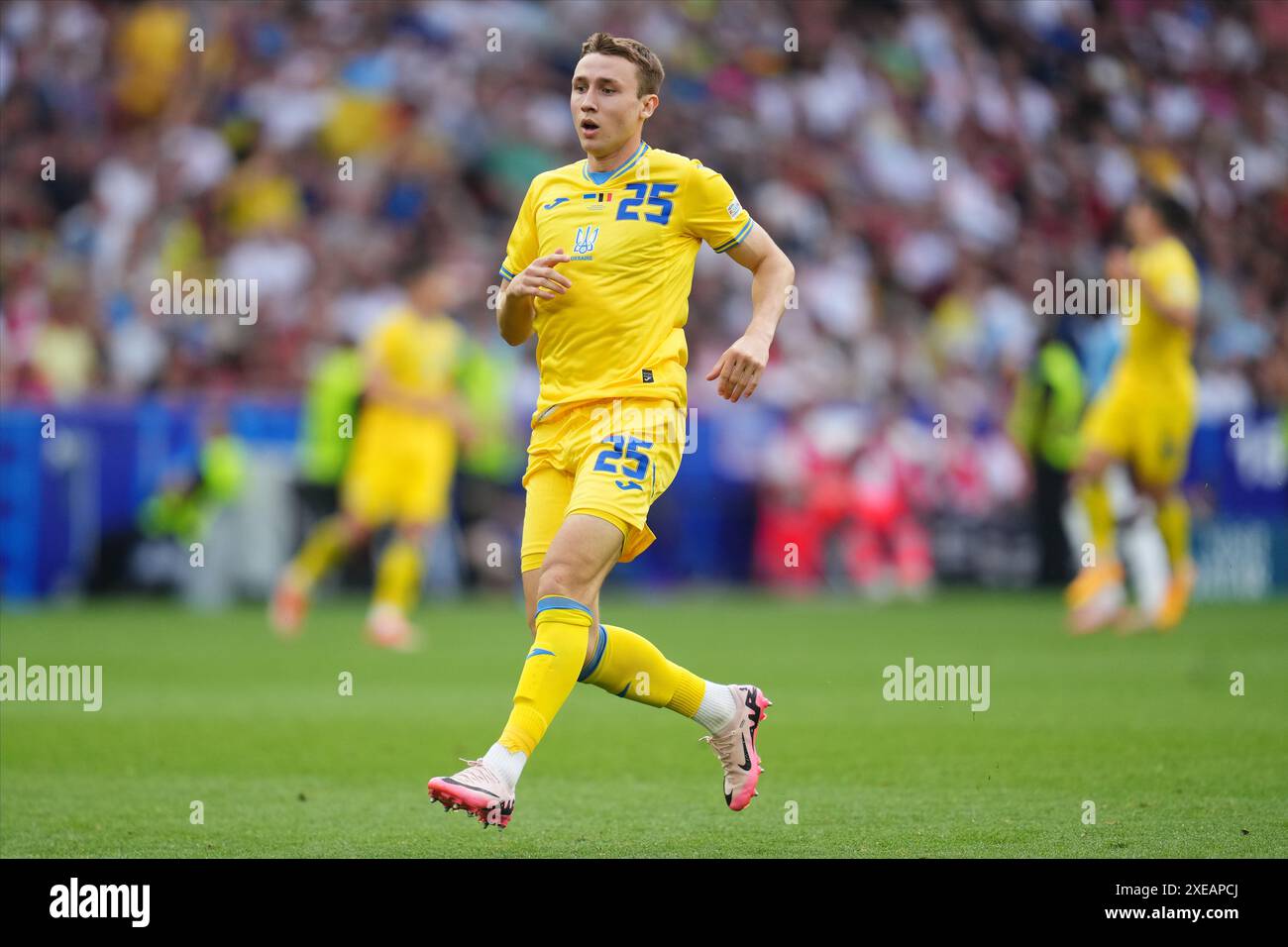 Gelsenkirchen, Germany. 26th June, 2024. Vladyslav Vanat of Ukraine ...