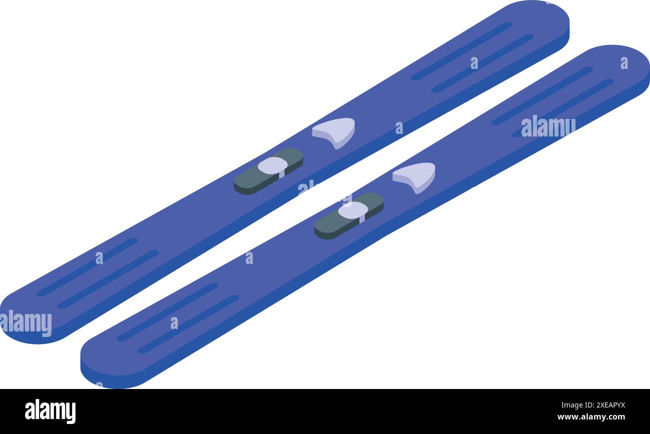 Blue mountain skis for winter sports representing skiing and recreation ...