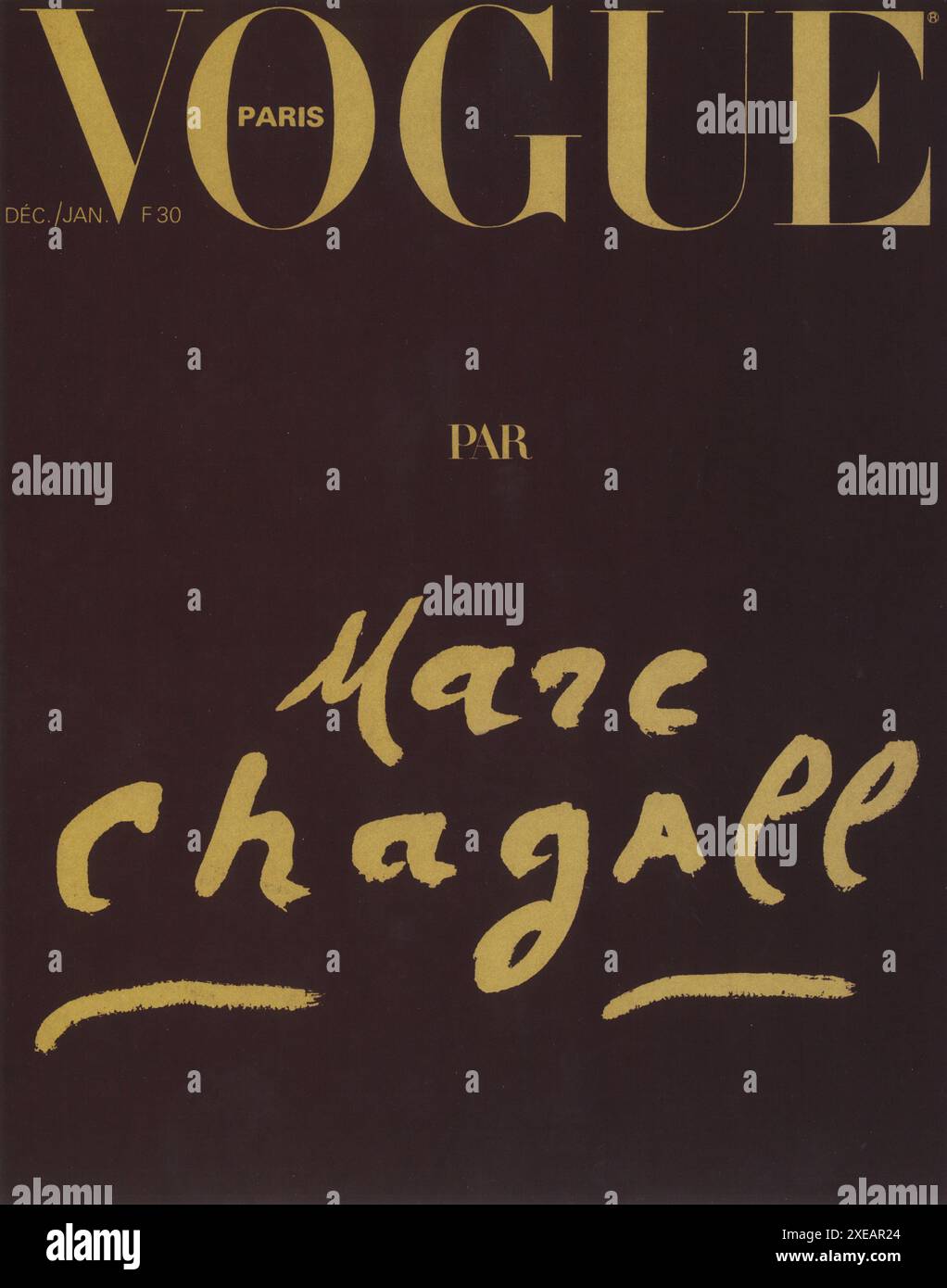 December 1977 -January 1978 Vogue Paris Cover - Marc Chagall issue ...