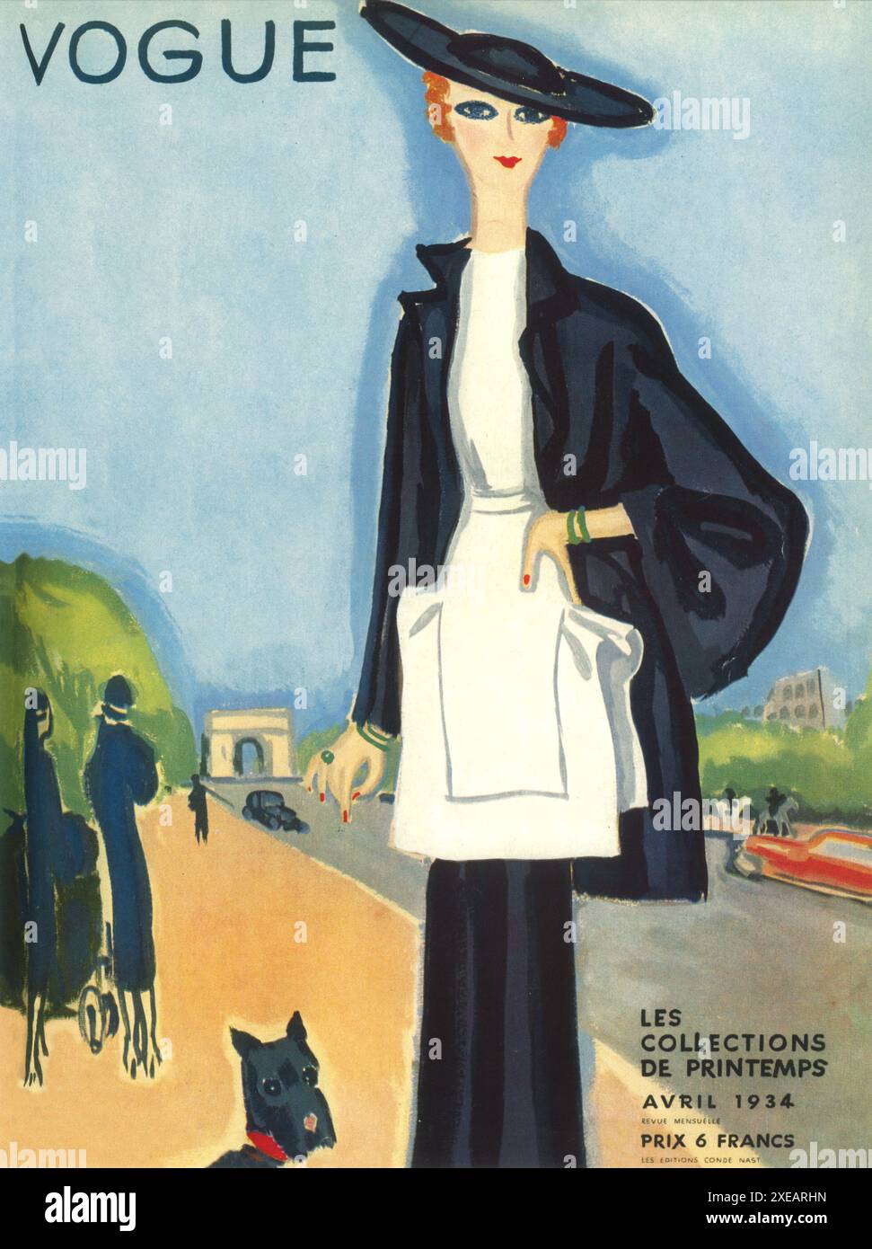 1934 April Vogue Paris cover with Eduardo Benito art Stock Photo - Alamy