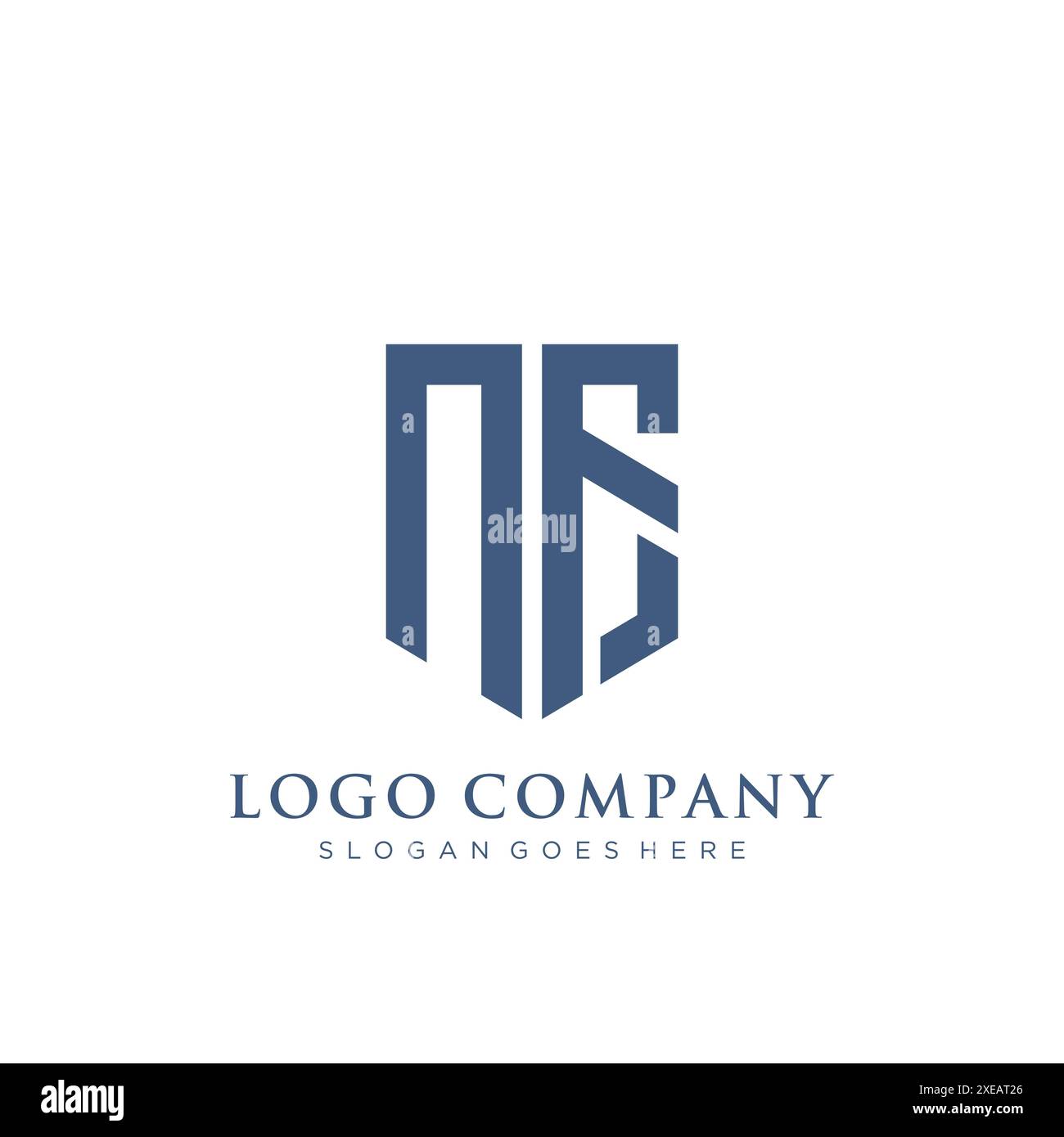 Nf minimal logo design Stock Vector Images - Alamy