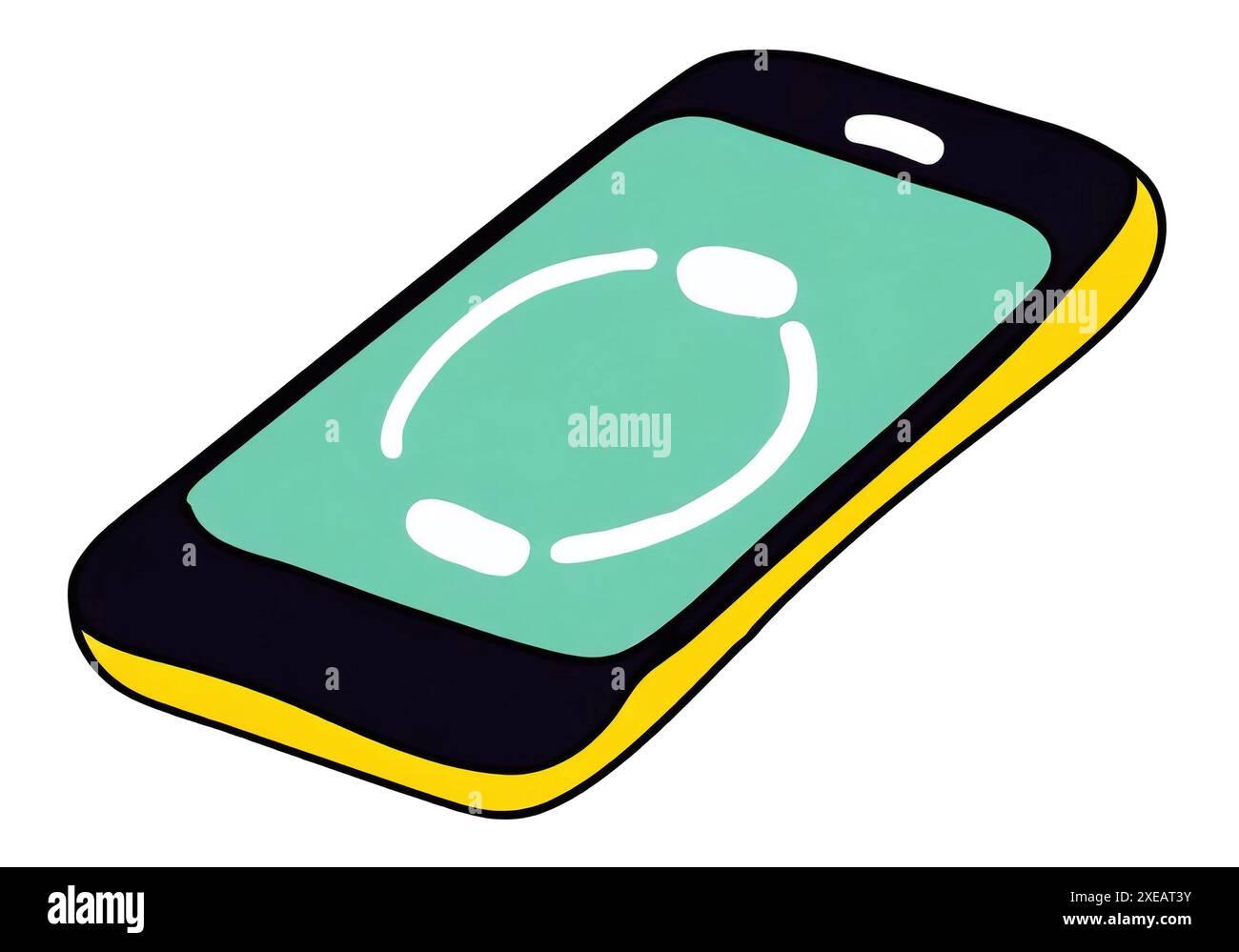 2D phone icon, smart phone isolated drawing on white background Stock ...