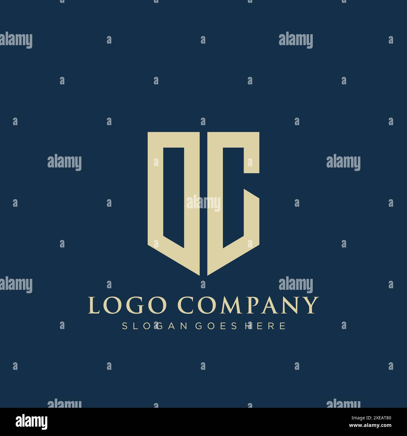 OC shield type logo design Stock Vector Image & Art - Alamy
