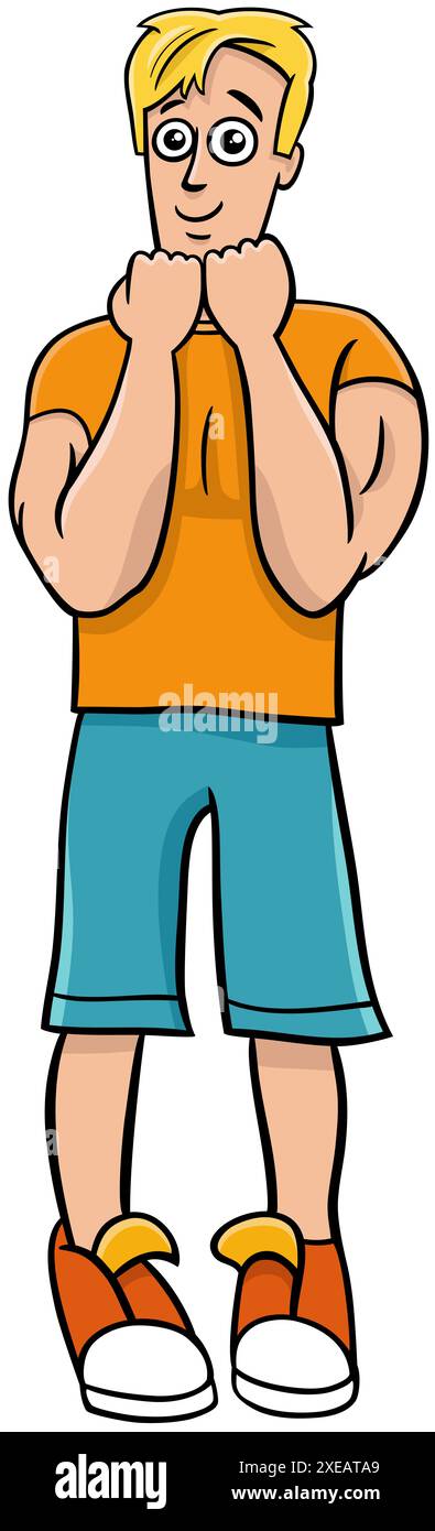 Funny cartoon young man or guy comic character Stock Photo - Alamy