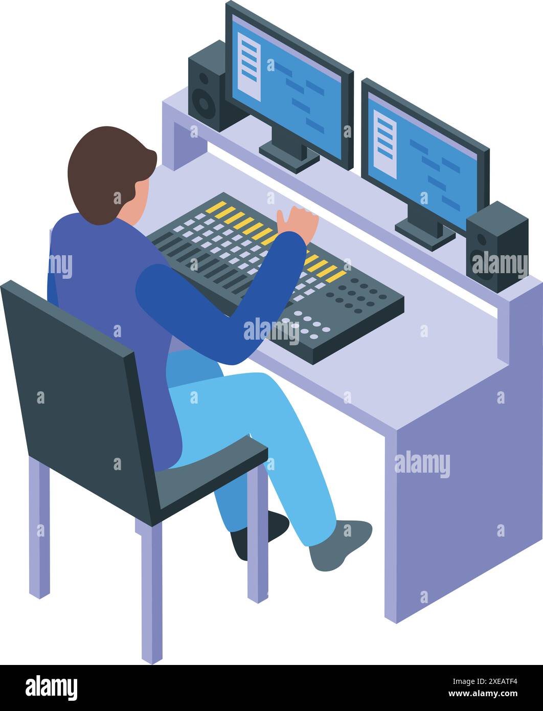 Sound engineer adjusting levels on hi-res stock photography and images - Alamy