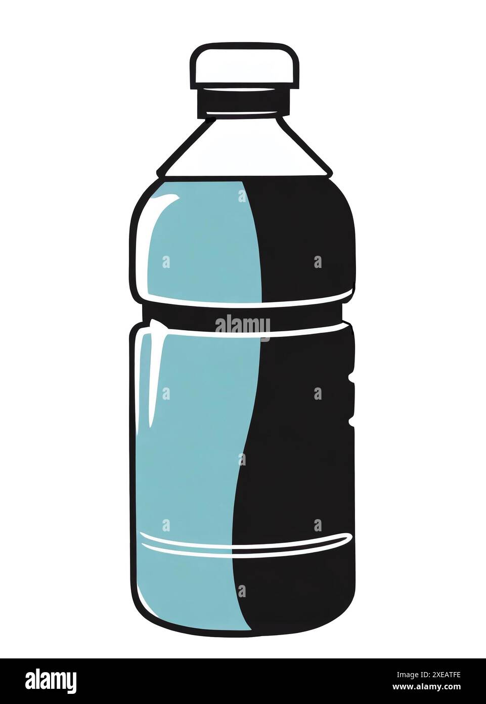 2d illustration of water bottle icon, drawing isolated on white ...