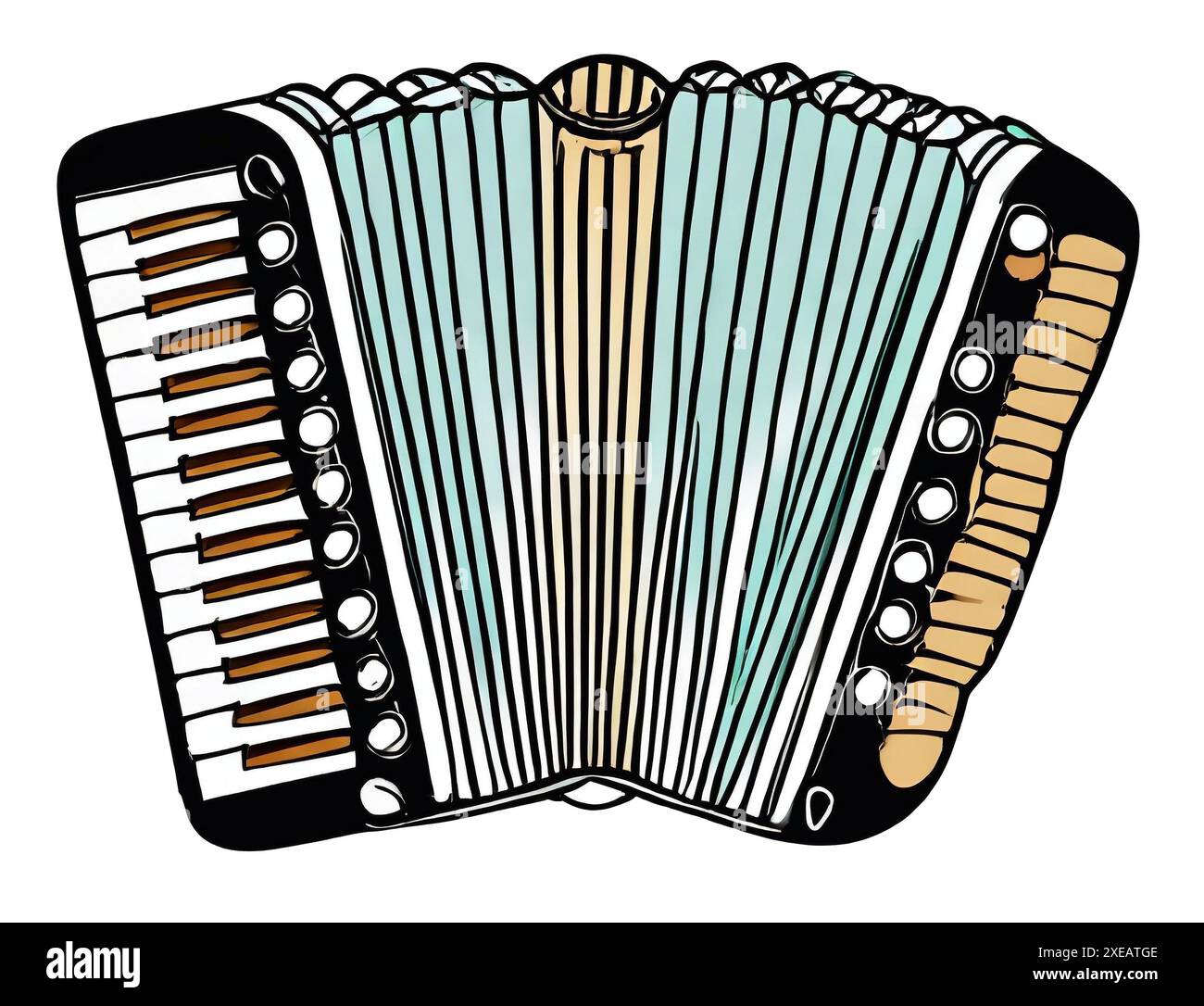 Accordion icon flat illustration, drawing isolated on white background ...