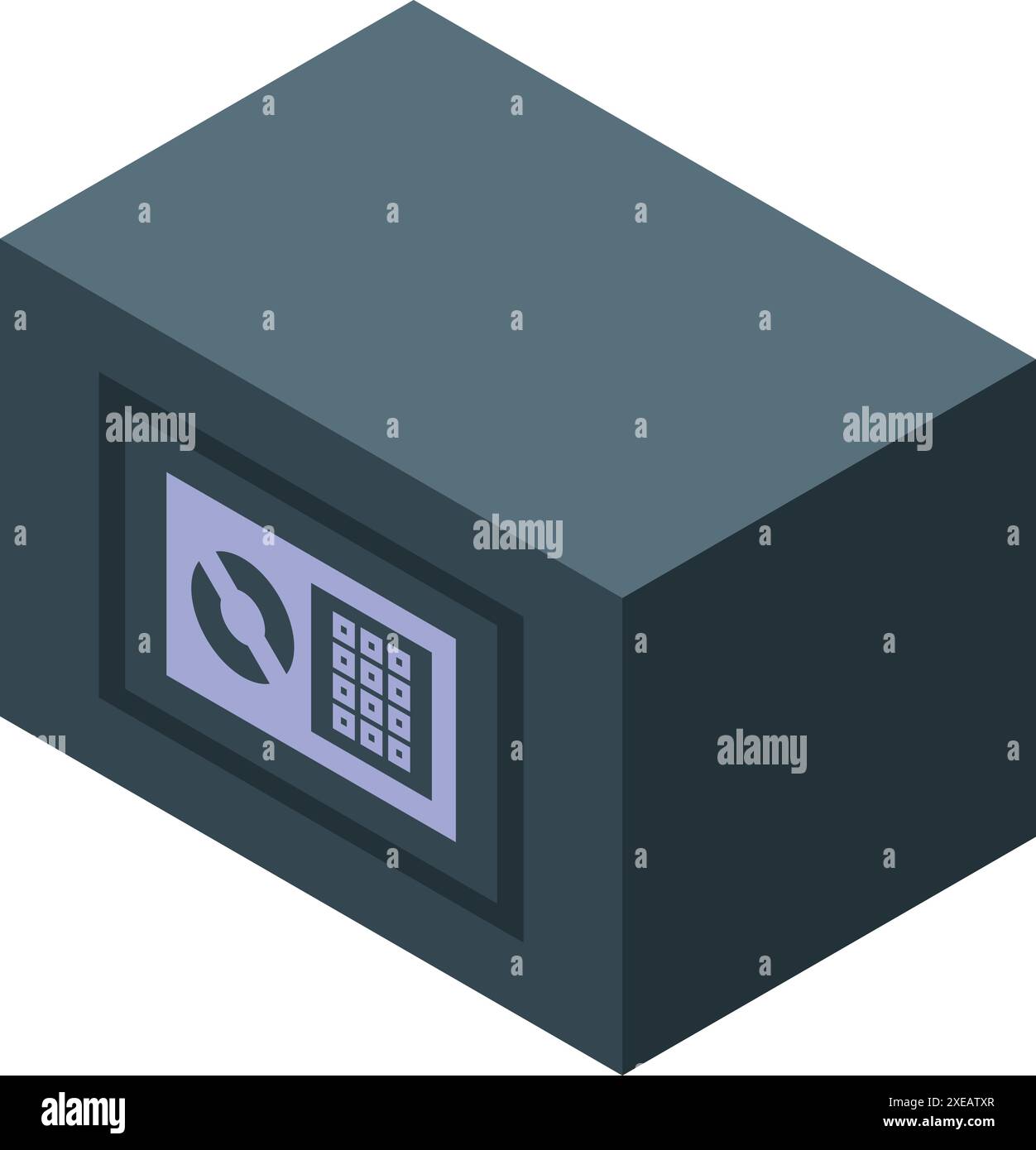 Modern steel safe with a digital lock is securing valuable possessions ...