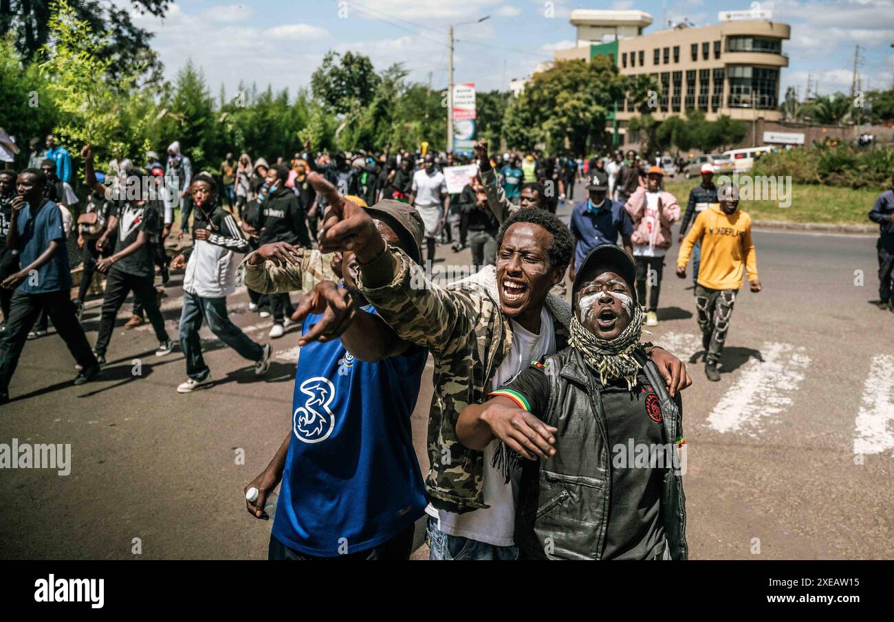 Protesters gather during a nationwide strike to protest against tax ...