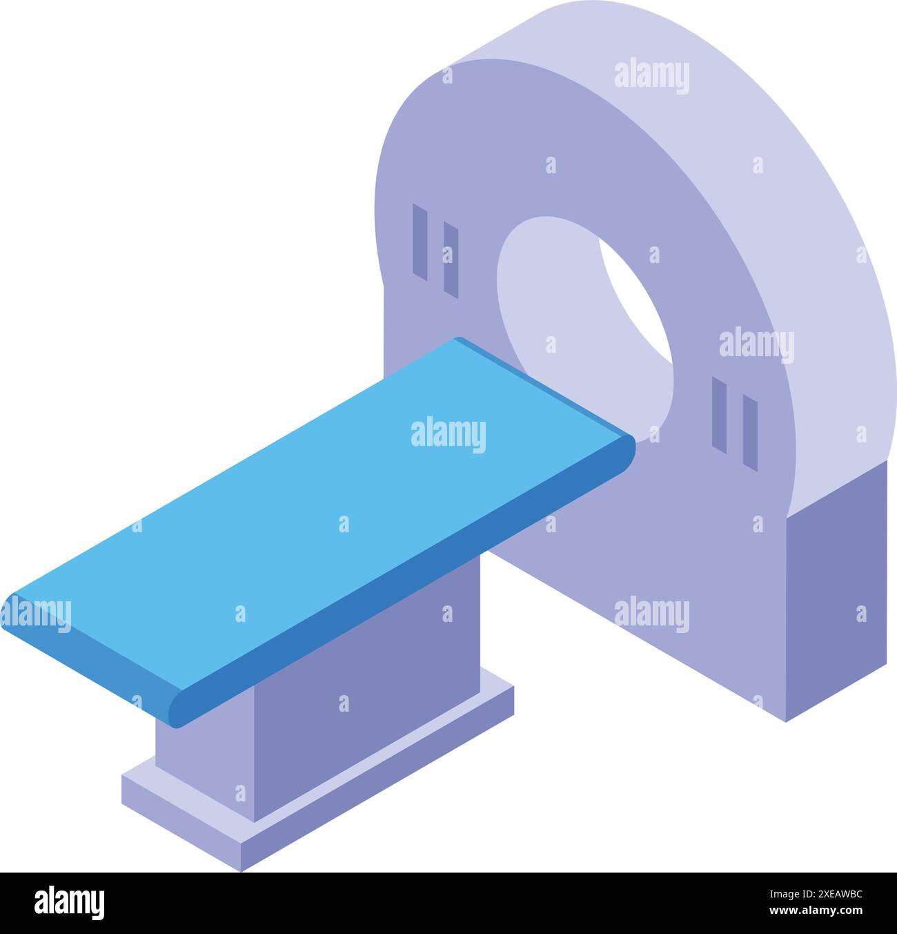 This isometric illustration depicts a magnetic resonance imaging ...