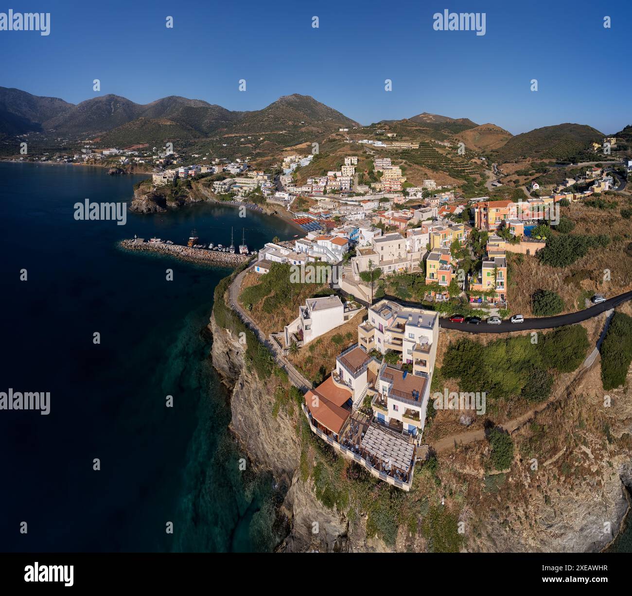 Aerial panorama of resort village Bali. Crete, Greece Stock Photo - Alamy