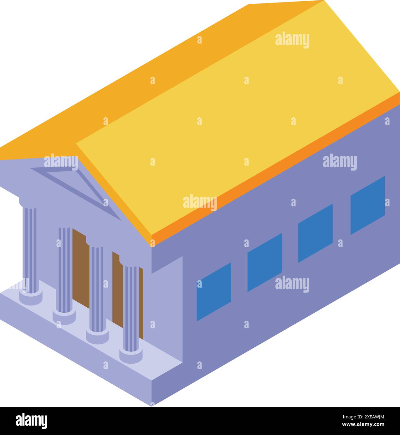Isometric building with columns representing ancient greek architecture ...