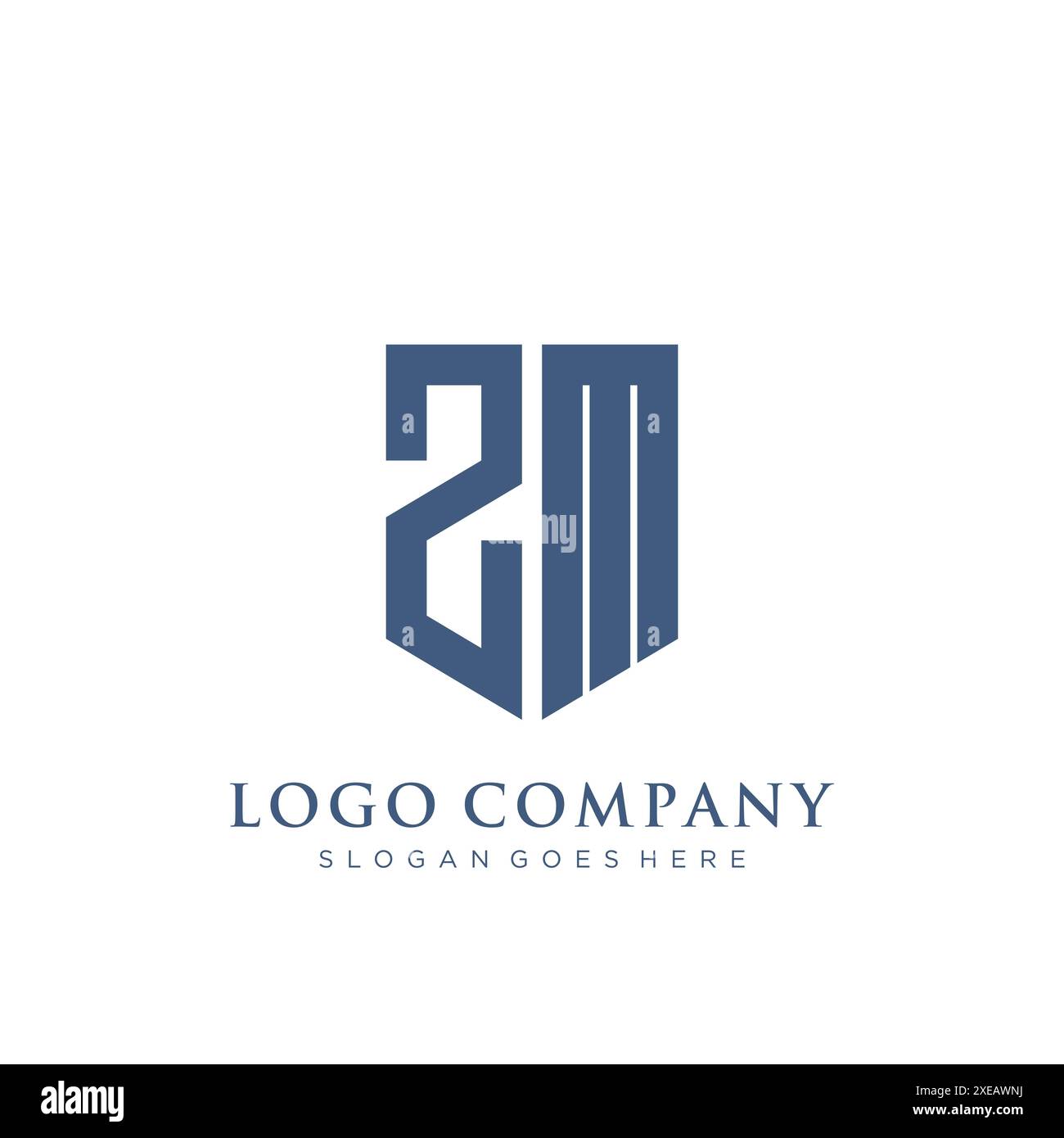 Zm minimal logo design Stock Vector Images - Alamy