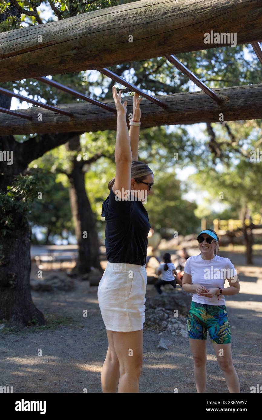 Having fun falling because we can't reach the end of the goal Stock ...