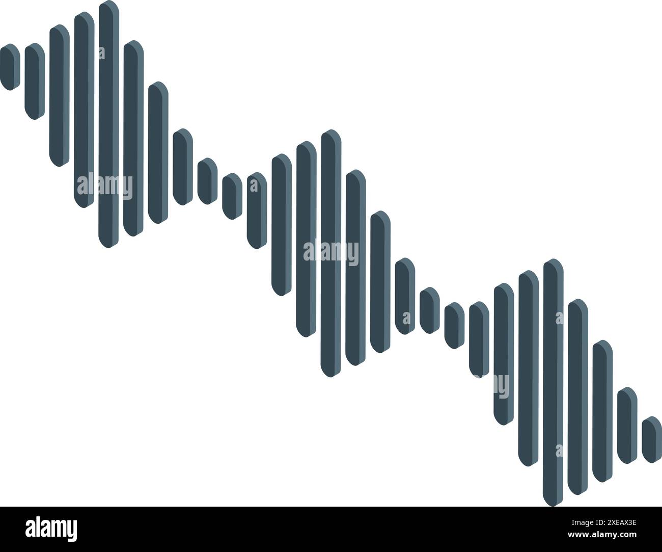 Sound wave form is visualized in isometric projection, showing the ...