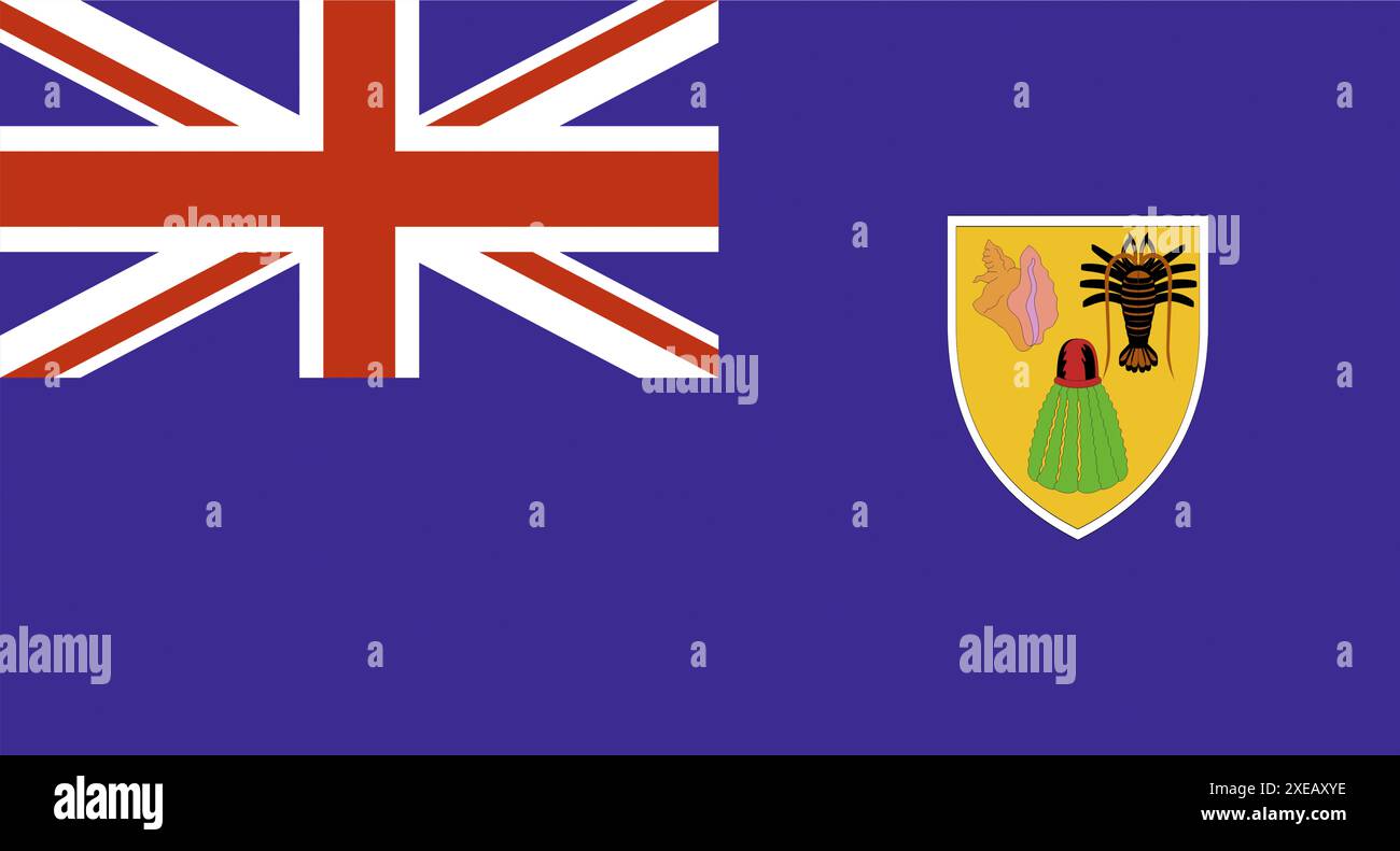 Flag of Turks and Caicos Islands. Official symbol of British Overseas ...