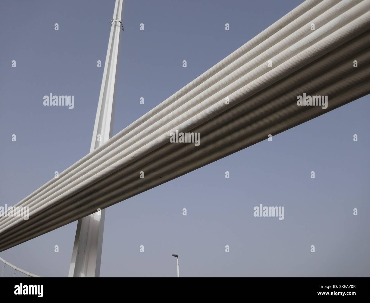 Strong cable bundle to support suspension bridge infrastructure Stock ...