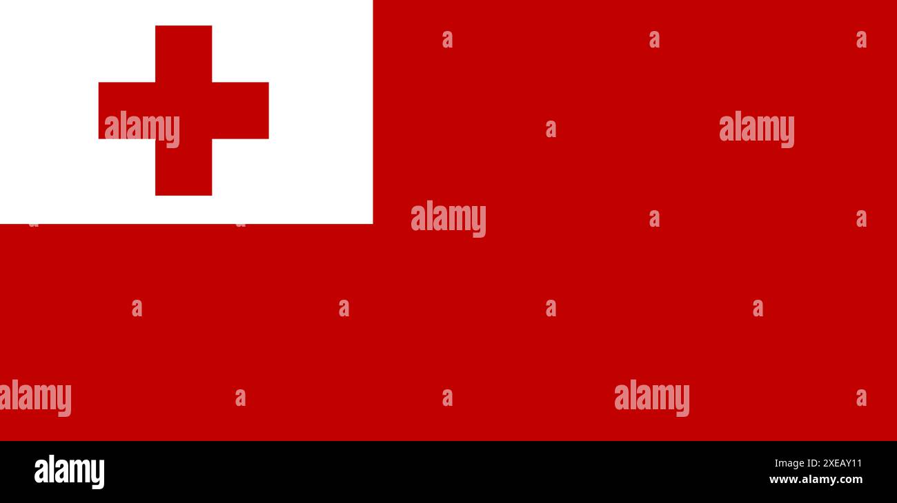 Flag of Tonga. Tonga flag. National symbol of Tonga. Country in Oceania ...