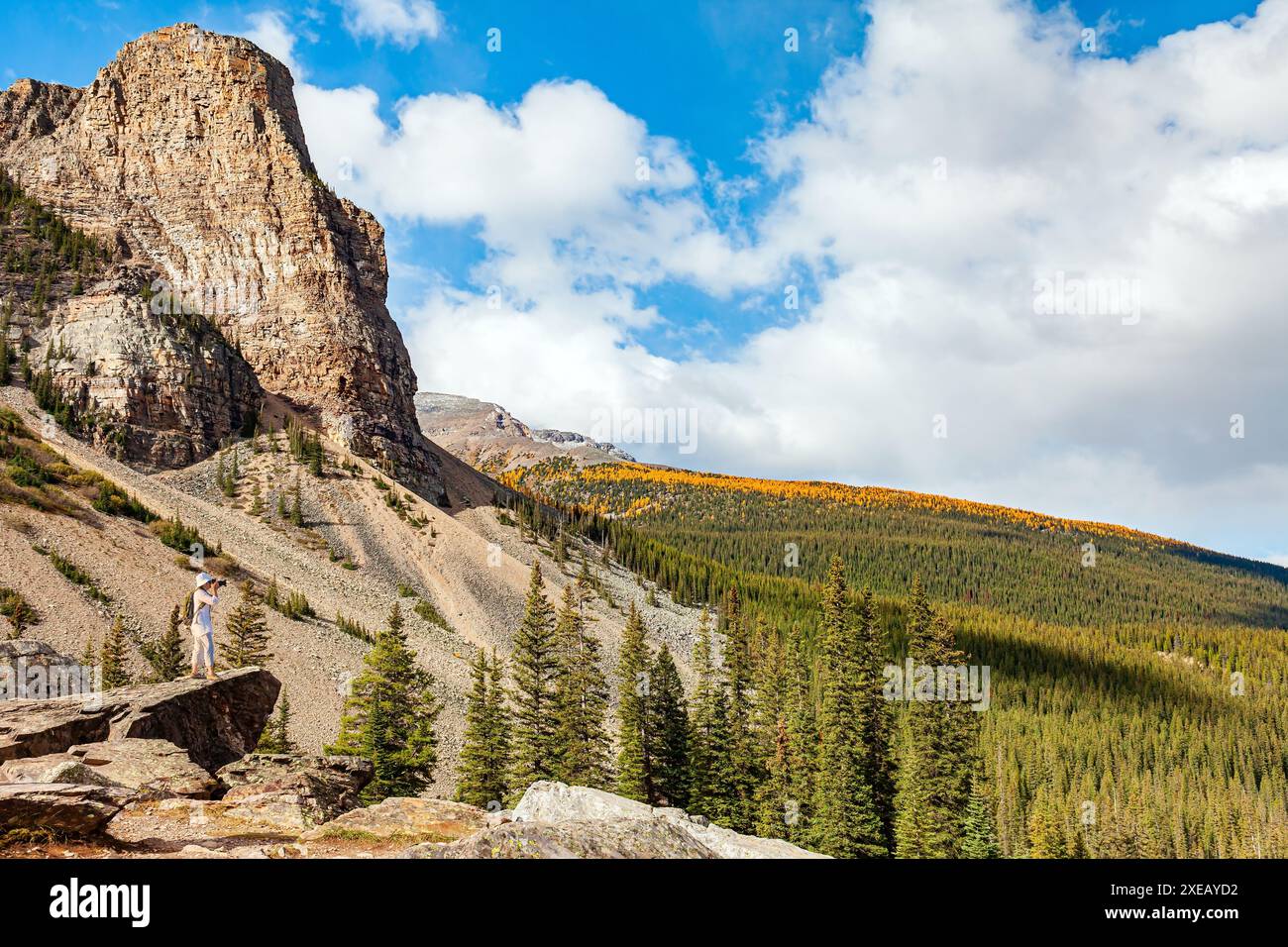 The valley of the Ten Peaks Stock Photo - Alamy