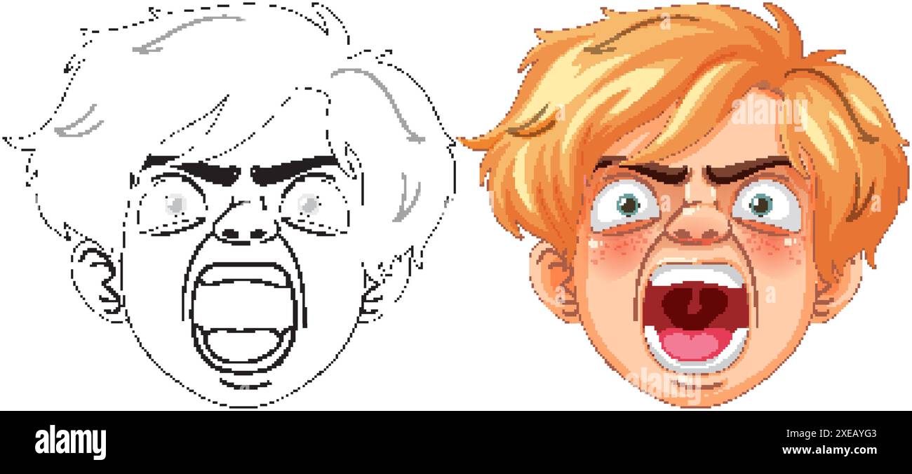 Vector art of a boy expressing anger Stock Vector Image & Art - Alamy