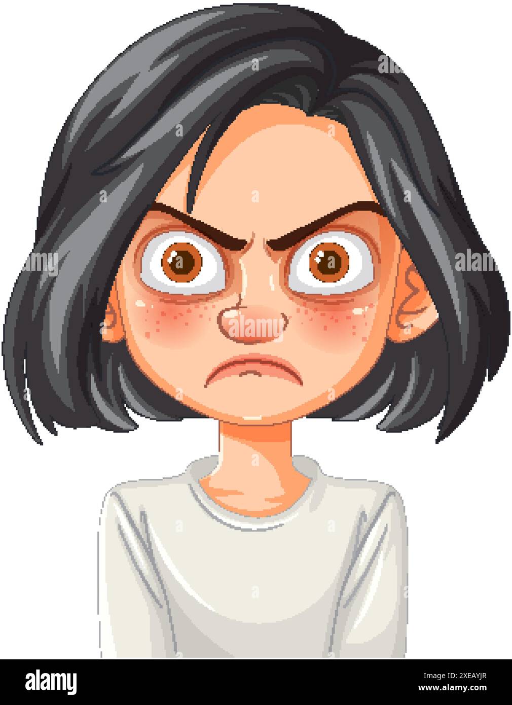 Angry upset hair short Stock Vector Images - Alamy