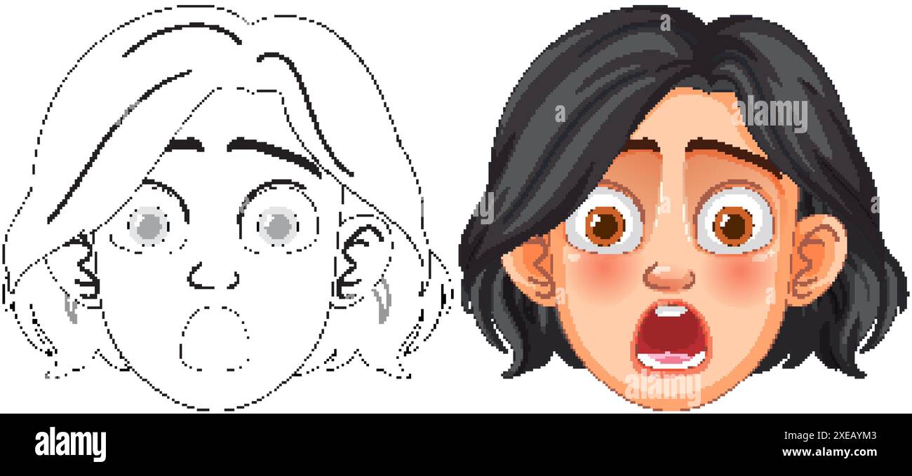 Vector art of a shocked face with wide eyes Stock Vector Image & Art ...